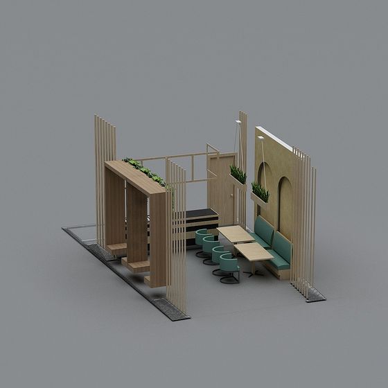 Minimalist Nature-Inspired 3D Model – Wood & Greenery