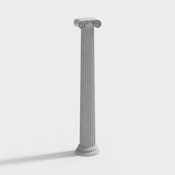 Elegant Low-Poly Roman Column 3D Model – Classical Stone Design