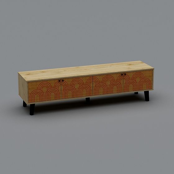 Chic Low-Poly TV Stand 3D model for Modern Interiors