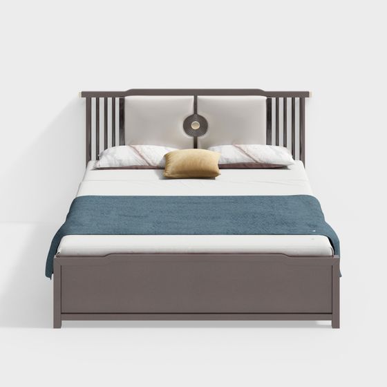 Stylish Modern Bed 3D model for Interior Design