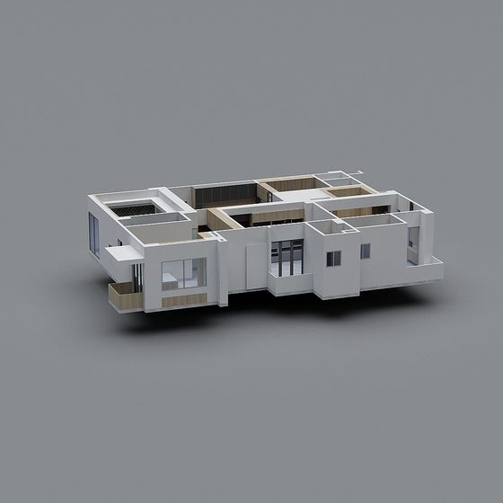 Low Polygon Modern Architectural 3D Model
