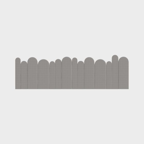 Low Poly Fence 3D Model – Gray Textured Panels