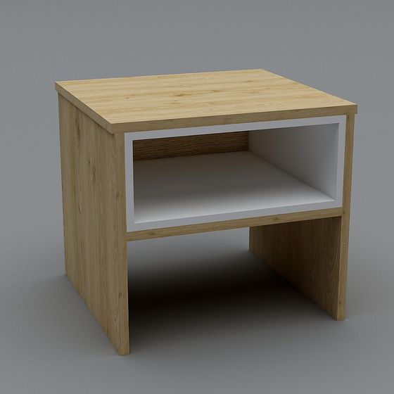 Minimalist Wooden Side Table 3D model for Interior Design