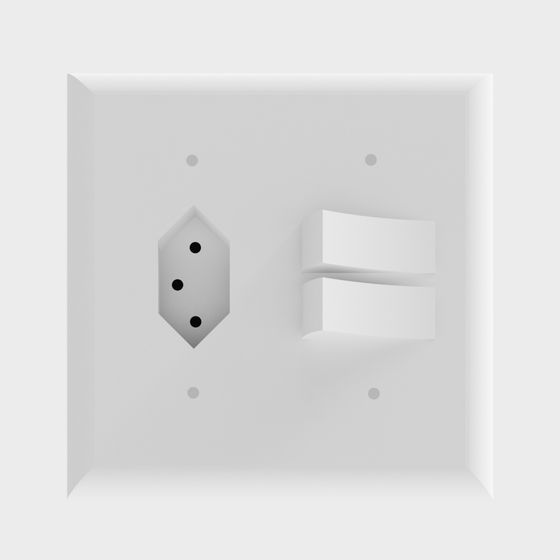 Stylish Minimalist Outlet Plate 3D model
