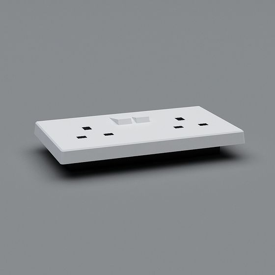 Sleek Low-Polygon 3D Socket Model – Minimalist Design