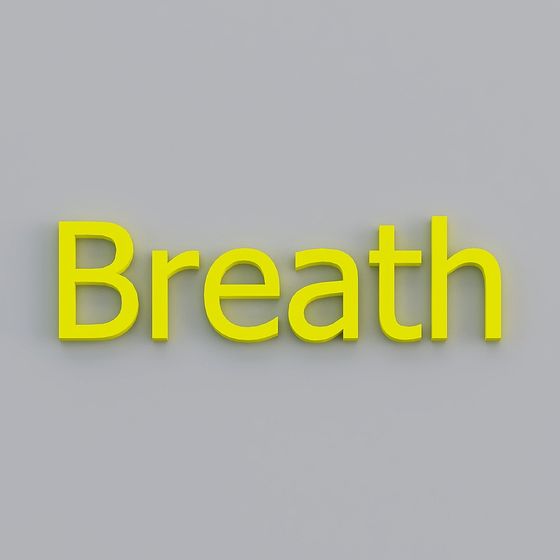 Vibrant Yellow Breath Text Model