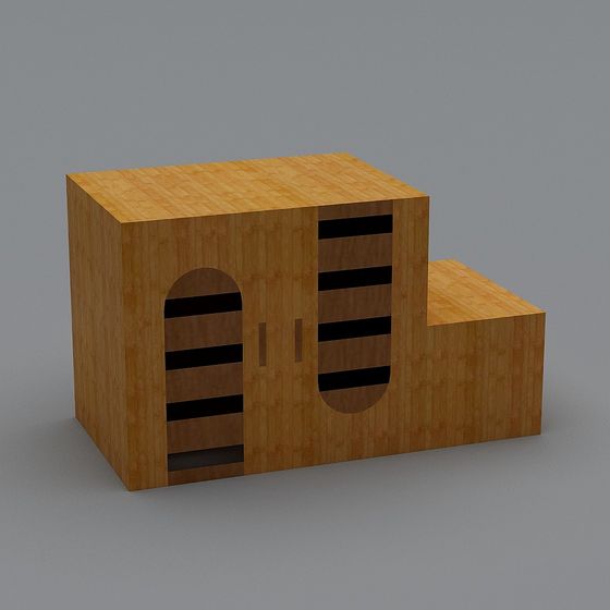 Unique Low-Poly Wooden 3D model for Modern Design