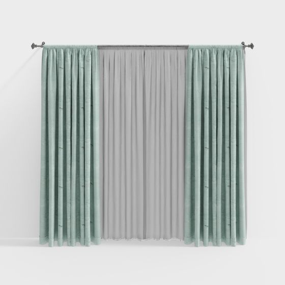 Lanting Sequence Curtain 3D Model – Gray Finish Free