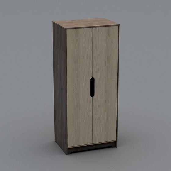 Elegant Low-Poly Wardrobe 3D model for Contemporary Spaces