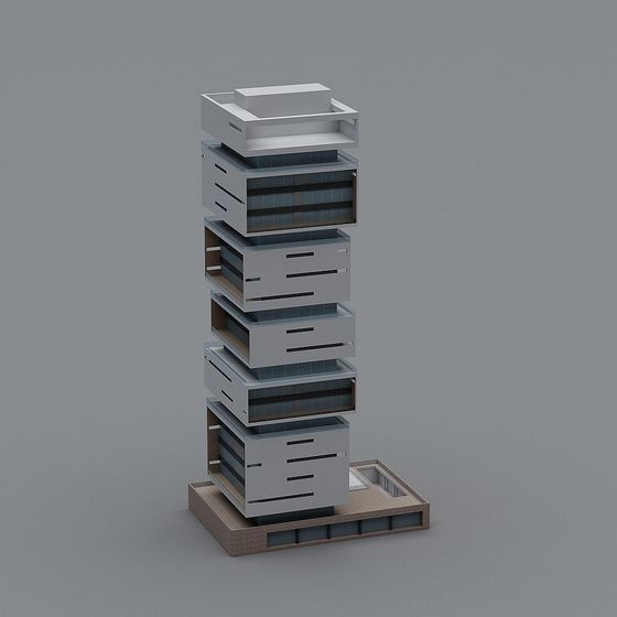 Urban Tower 3D model - Abstract Architectural Design