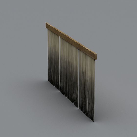 Wooden Fringe Curtain 3D model