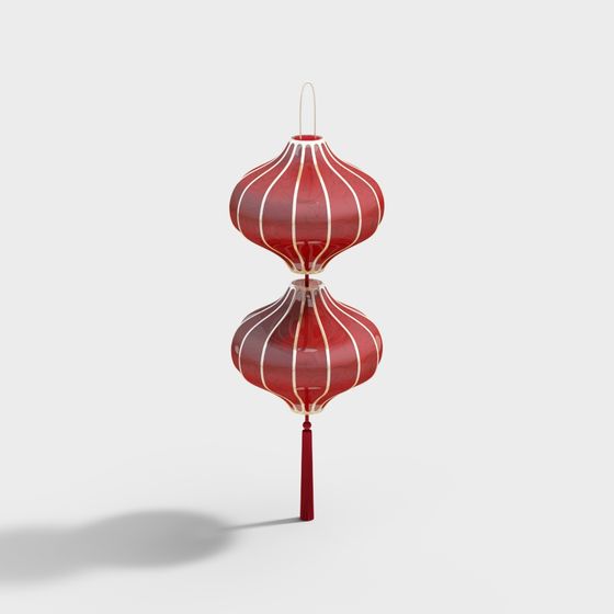 Chinese Red Lantern 3D Model – Low Polygon Design