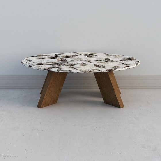 Elegant Natural Stone Table 3D model for Interior Design