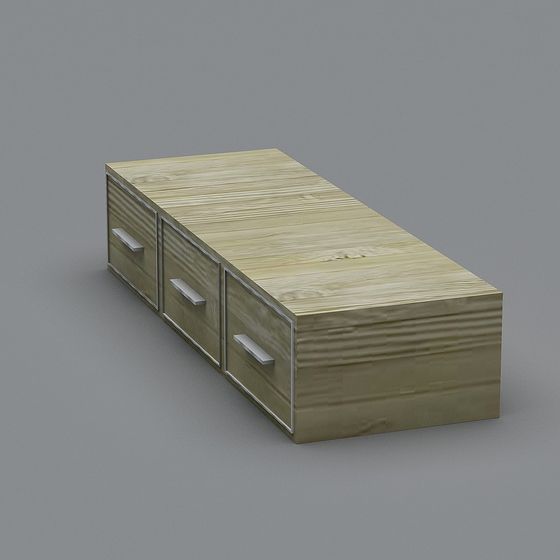 Modern Wooden Storage Cabinet 3D model