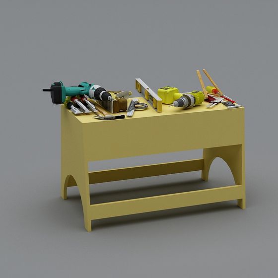 Realistic Low-Poly 3D Workbench Model