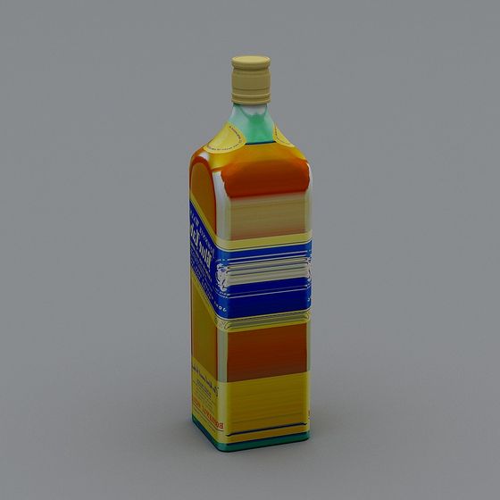 Colorful Low-Poly Bottle 3D Model