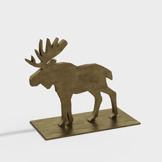 Realistic Low-Poly Moose 3D model for Creative Projects
