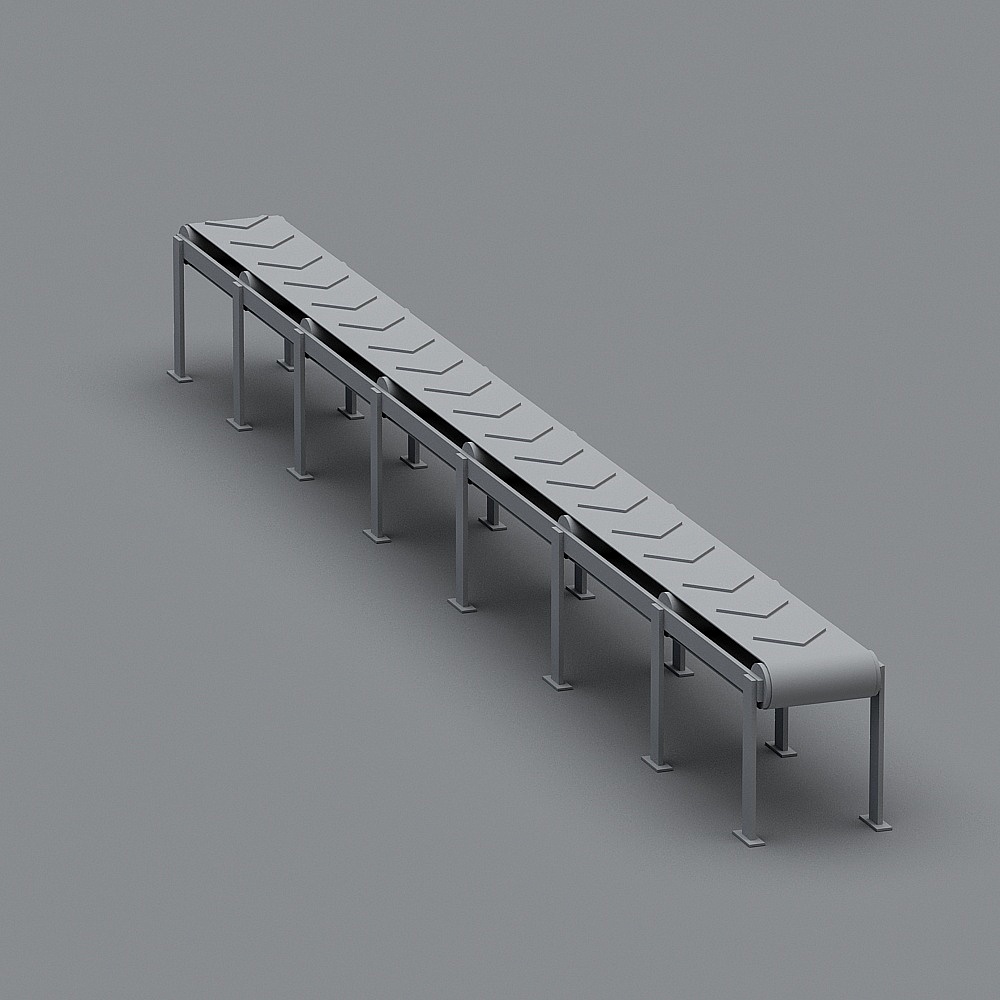 Realistic Conveyor Belt 3D Model - Detailed Industrial Design