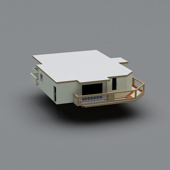 Urban Oasis Low-Poly Residential 3D Model