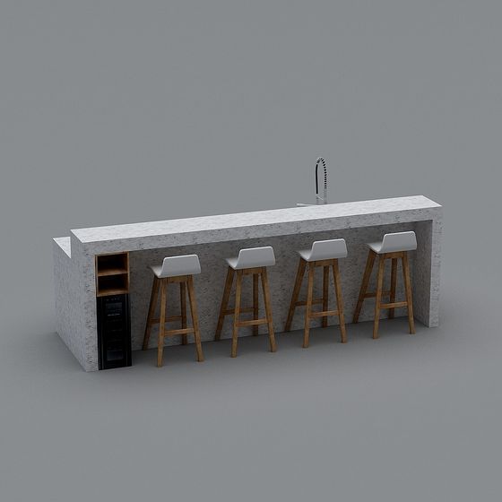 Minimalist Bar Counter 3D model