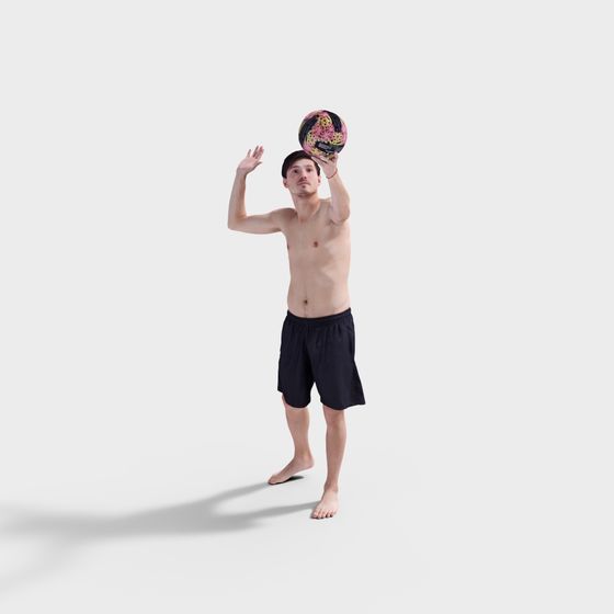 Dynamic Beach Sportsman 3D model for Creative Projects