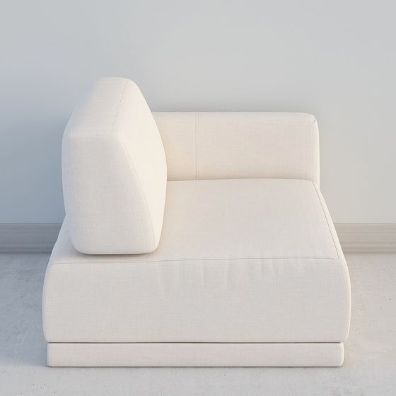 Minimalist Low-Poly Sofa 3D Model – Modern Fabric Design