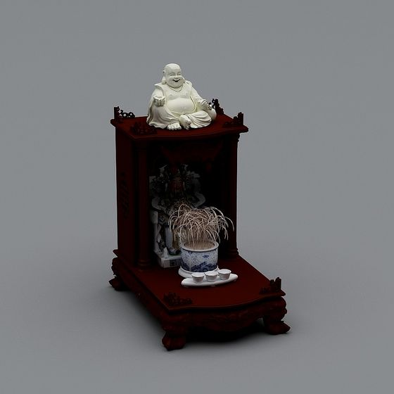 Zen Buddha Statue Low Poly 3D model
