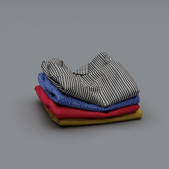 Colorful Shirt Stack 3D model