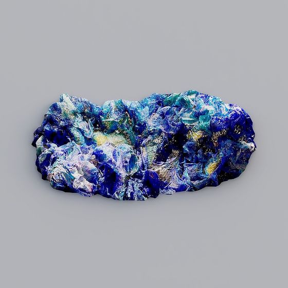 High-Detail Low-Poly Crystal Ore 3D Model – Blue Gemstone