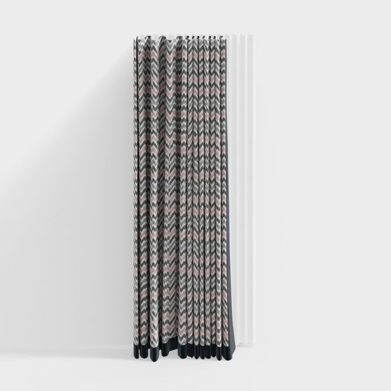 Wavy Curtain 3D Model – Low-Poly Silk Design