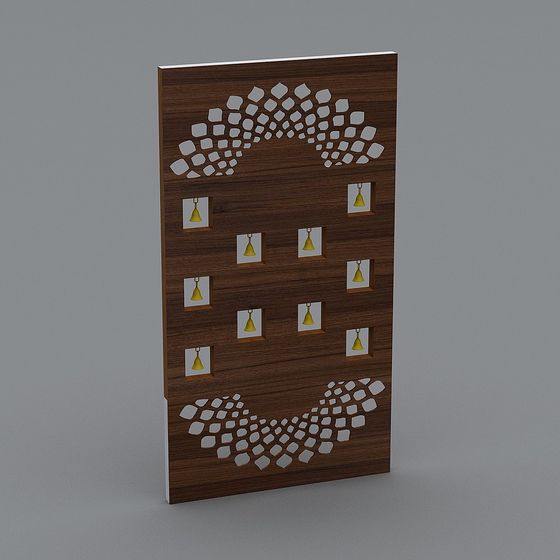Wooden Hollow Screen 3D Model for Modern Design