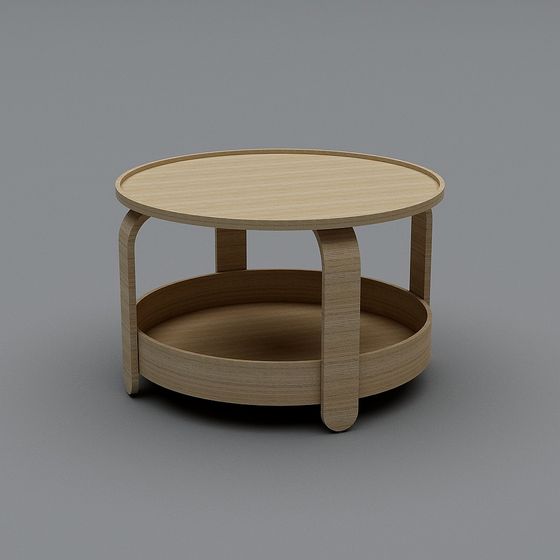 Stylish Low-Poly Round Table 3D model