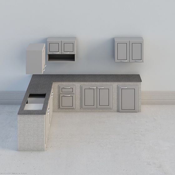 Modern Kitchen Cabinet 3D model Design