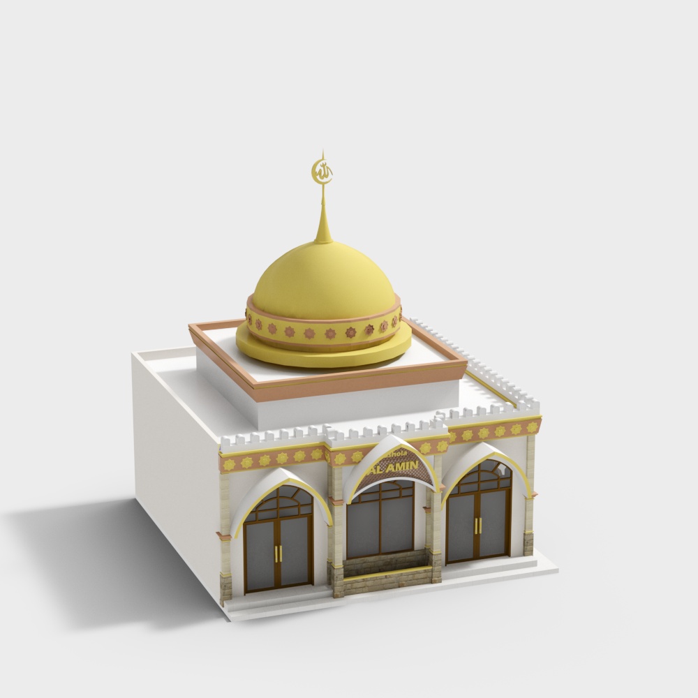 3D Masjid Model with Realistic Mosque Details