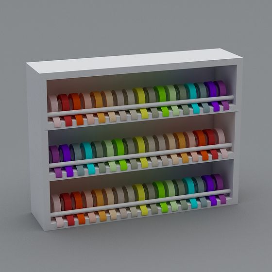 Colorful Rainbow Scroll Rack 3D model