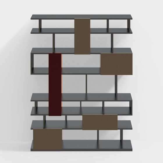 Abstract Geometric Bookshelf 3D model