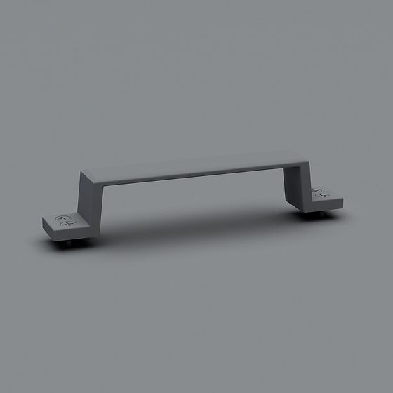 Industrial Pull Handle 3D Model with Low-Poly Style