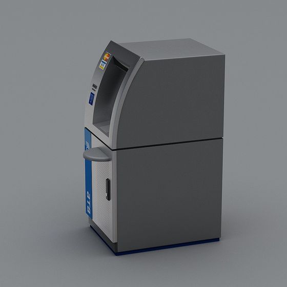 Realistic ATM Machine 3D Model – Low-Poly Metallic Design
