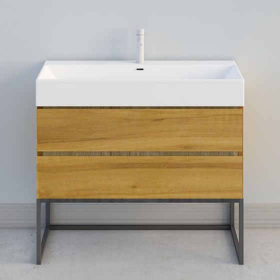 Brown Bathroom Sink Structure 3D Model – Free