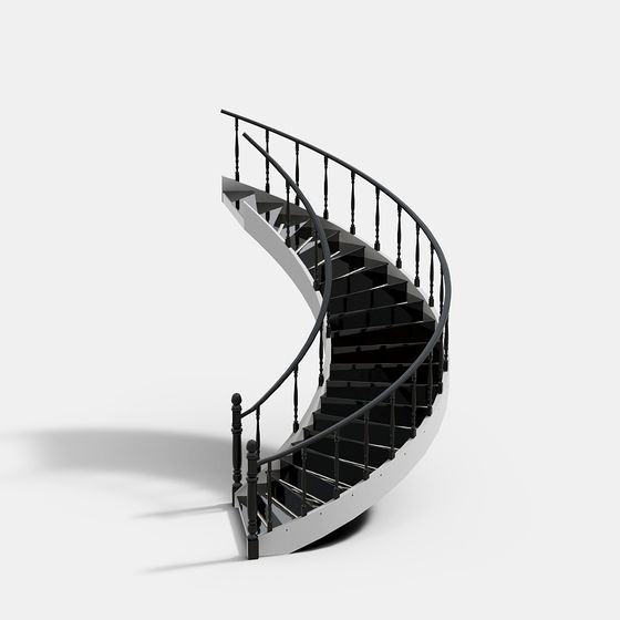 Black Stairs 3D Model – Interior Free