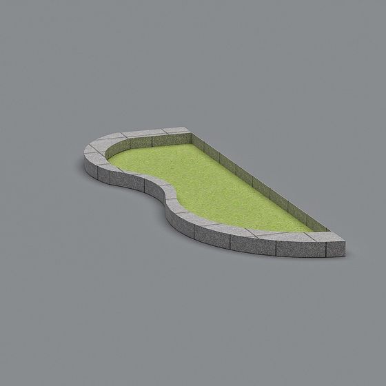 Curved Path Garden 3D model