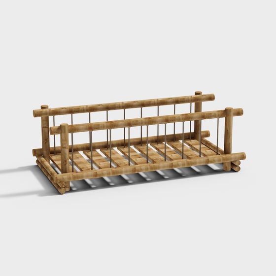Low Poly Wooden Bridge 3D model