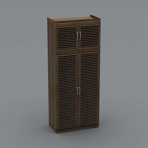 Vintage Wooden Storage Cabinet 3D model