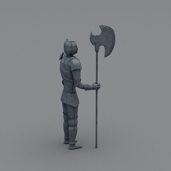 Medieval Knight with Axe 3D model