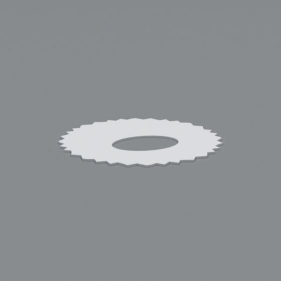 Zigzag Edge Round Hollow 3D model