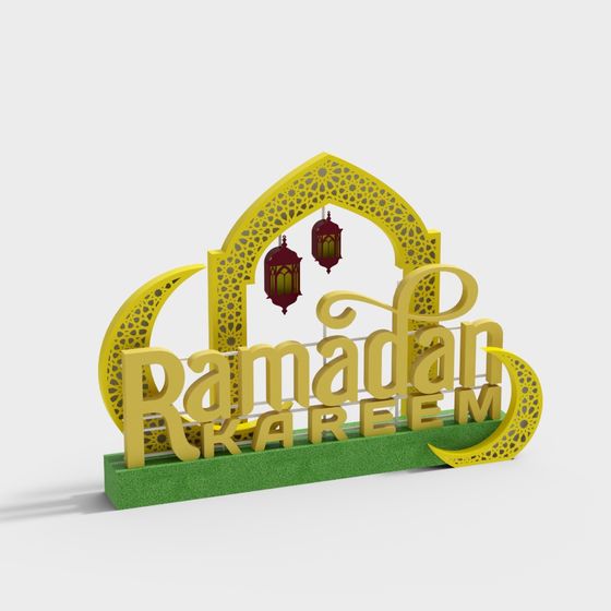 Ramadan Kareem Arch 3D Model – Festive Low-Poly Design