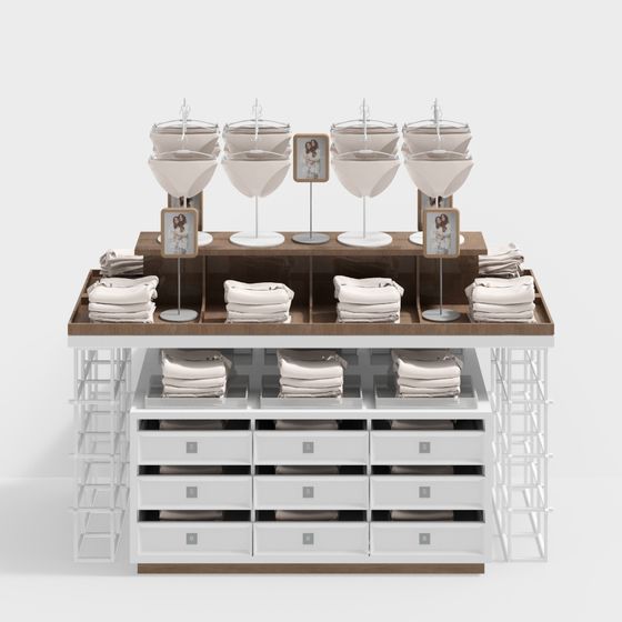Minimalist Lingerie Display Cabinet 3D model