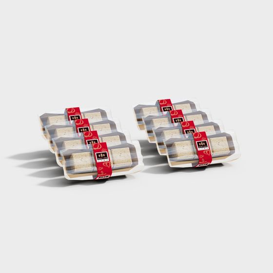 Tofu Pack 3D Model – Modern White Plastic Packaging