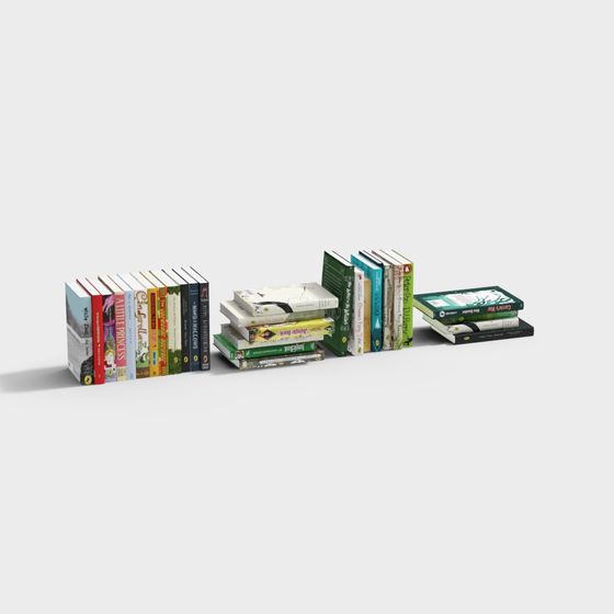Colorful 3D Book Stack Model – Vibrant Textured Books