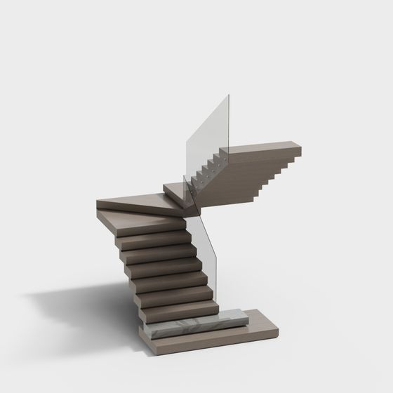 Modern Low-Polygon Staircase 3D model